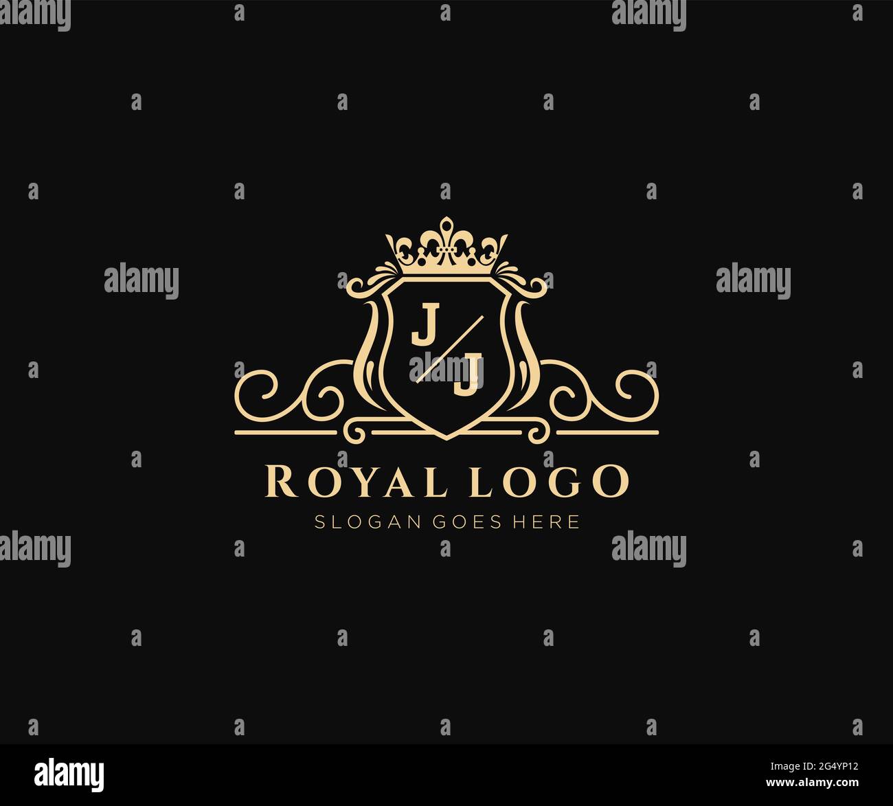 JJ Letter Luxurious Brand Logo Template, for Restaurant, Royalty ...