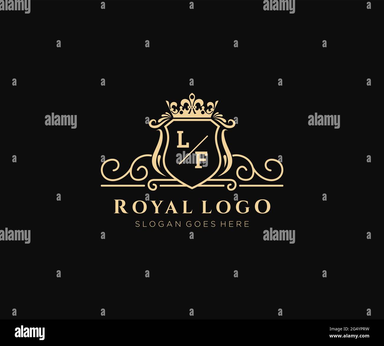 LF Letter Luxurious Brand Logo Template, for Restaurant, Royalty ...