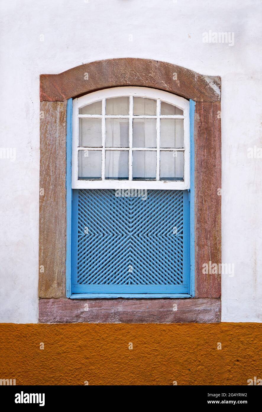 Ancient colonial window in historical city of Ouro Preto, Brazil Stock ...