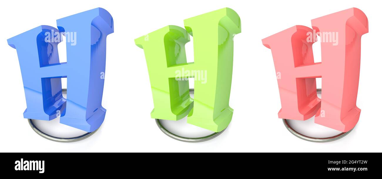Character H set isolated on white bkg Stock Photo - Alamy