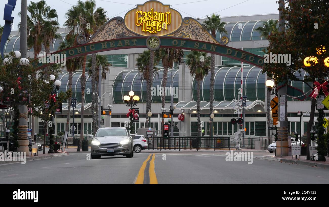 San Diego, California USA - 23 Dec 2020: Gaslamp Quarter historic ...