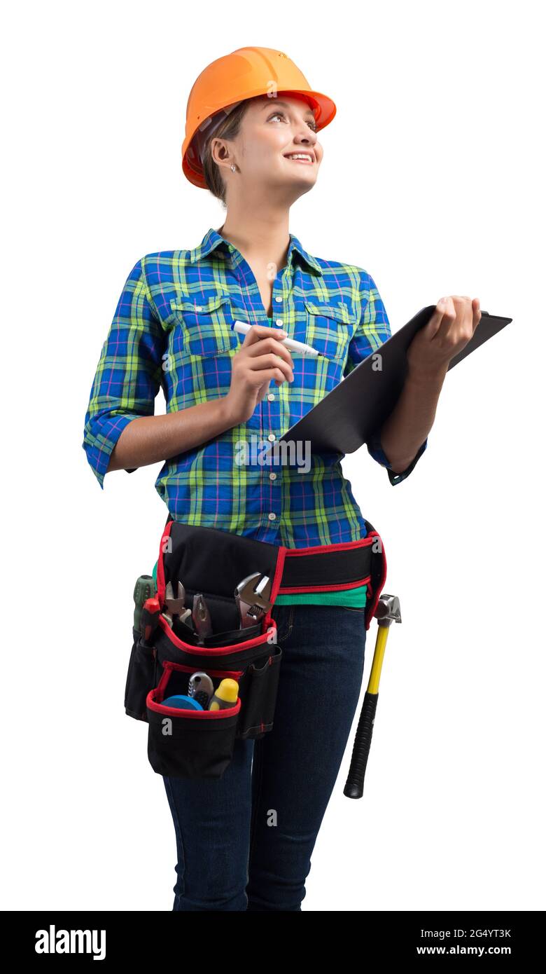 Female builder inspector in hi-res stock photography and images - Alamy