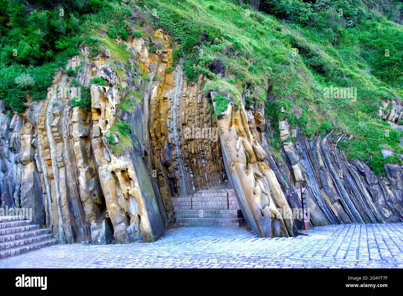 Geological Folds of Rock Layers, La concha, San Sebastian, Guipuzcoa ...