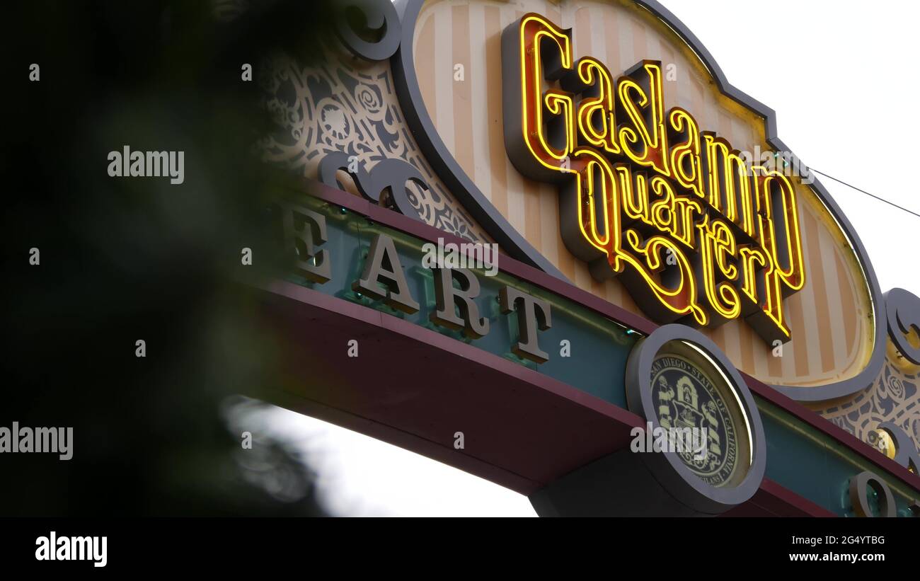 San Diego, California USA - 23 Dec 2020: Gaslamp Quarter historic ...