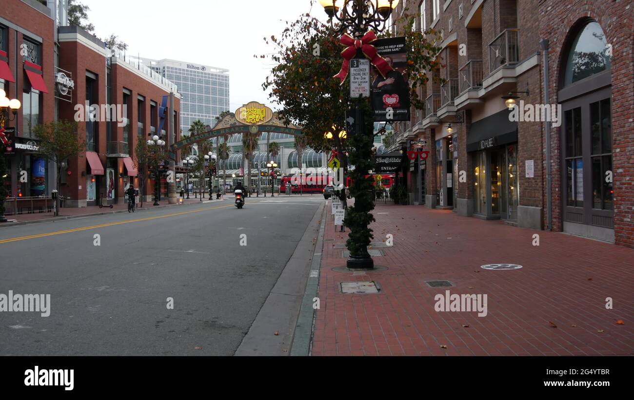 San Diego, California USA - 23 Dec 2020: Gaslamp Quarter historic ...