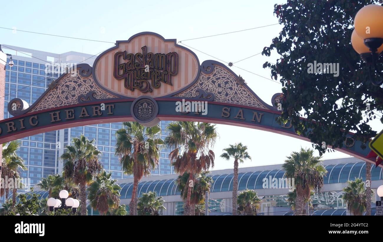 San Diego, California USA - 28 Nov 2020: Gaslamp Quarter historic ...