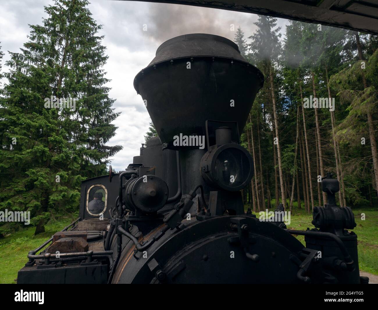 front view of an old steam locomotive Stock Photo - Alamy