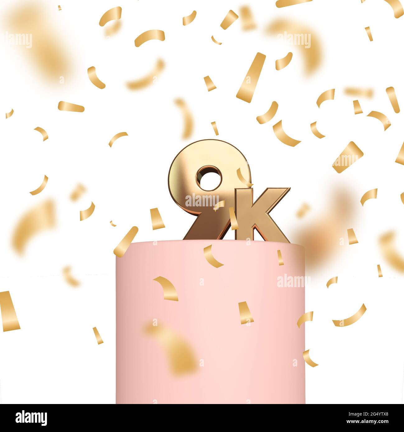 9k social media followers or subscribers celebration background. 3D ...