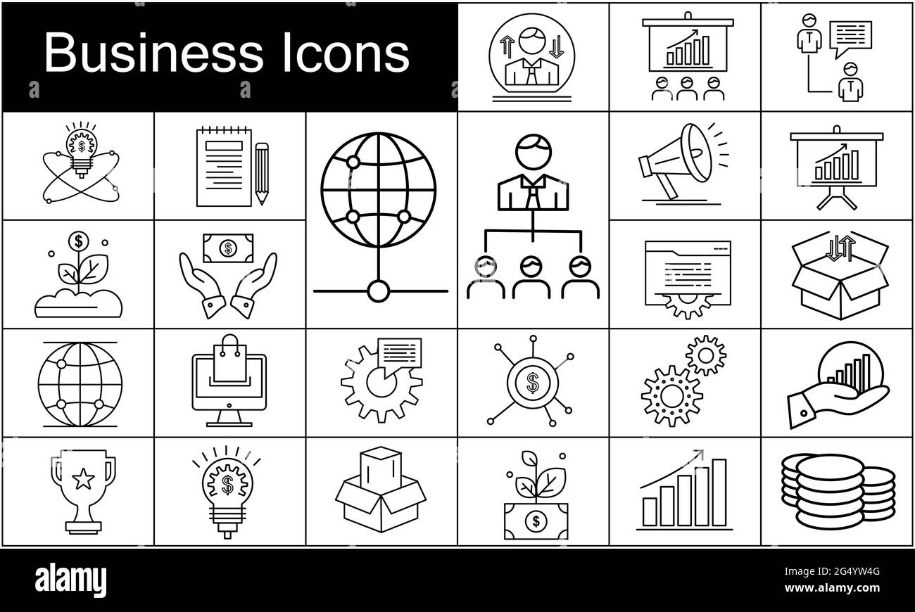 Business icon set flat style vector illustration Stock Vector Image ...