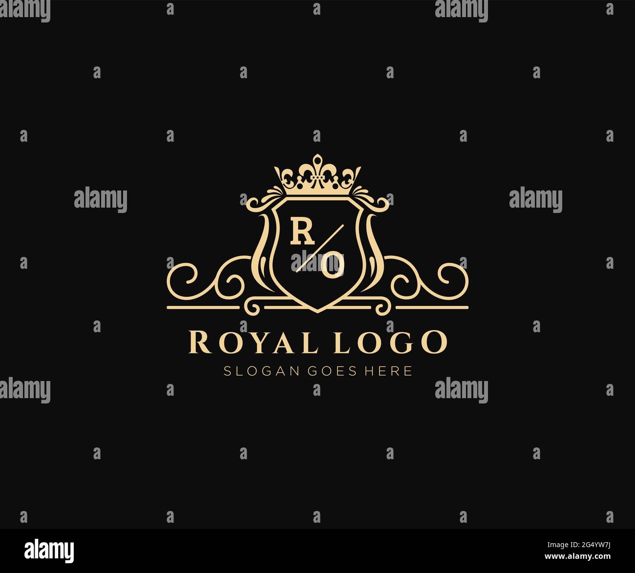 RO Letter Luxurious Brand Logo Template, for Restaurant, Royalty ...
