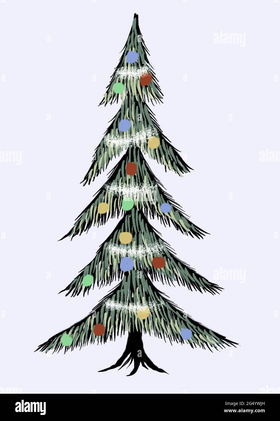 christmas tree illustration Stock Photo - Alamy