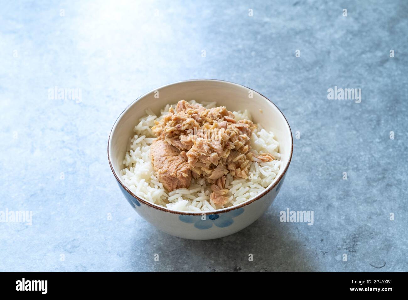 Healthy Rice with Tuna Fish in Bowl. Asian Style. Ready to Eat and ...