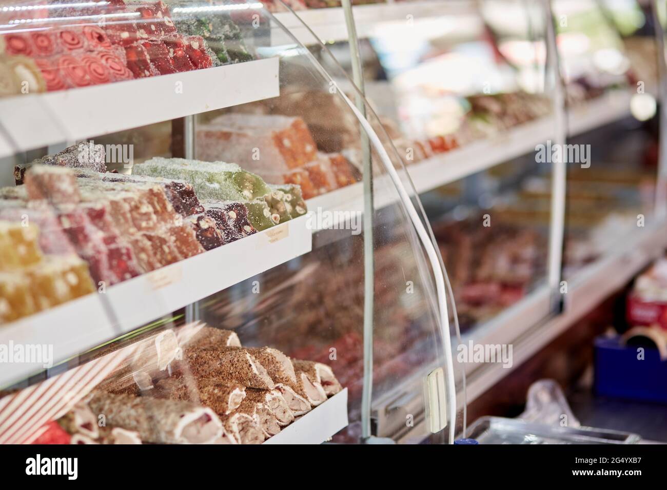 Turkish National Classic Dessert in the supermarket. Assortment of ...