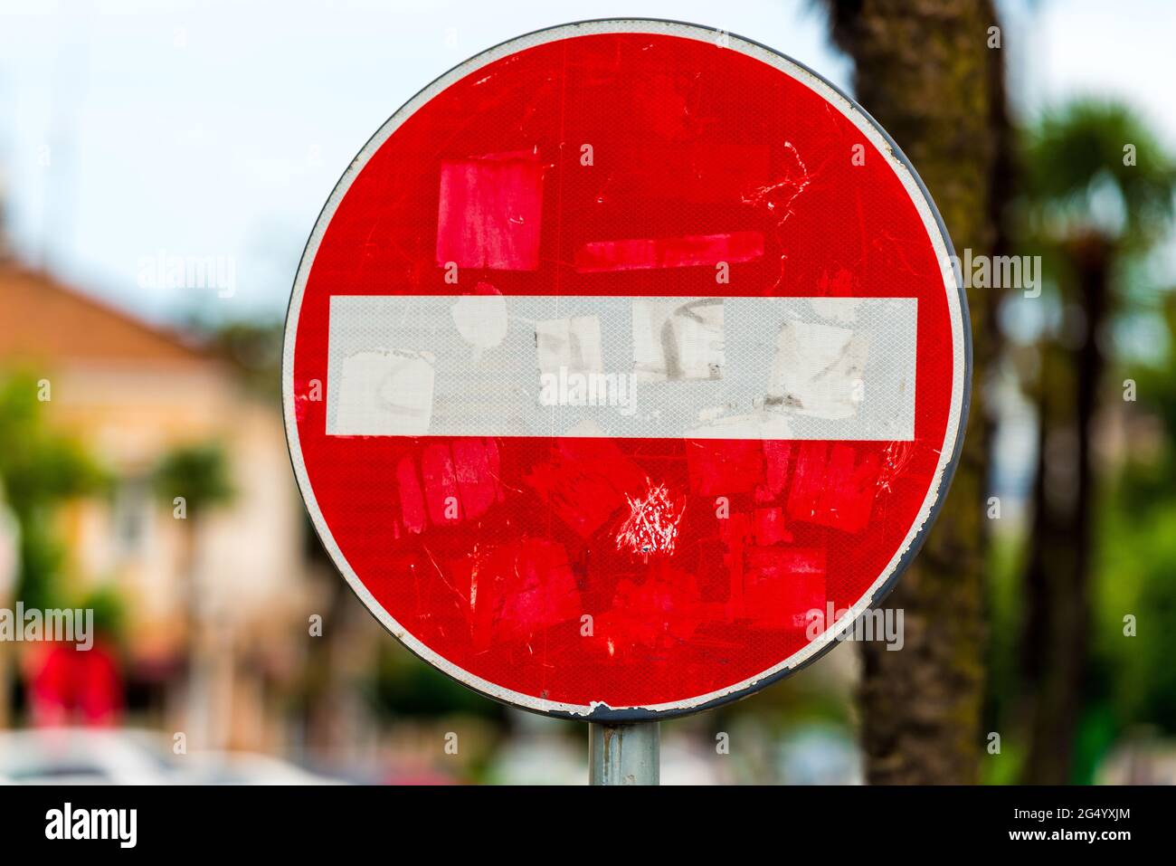 Forbidden to entry, private property. No entry prohibition sign Stock ...