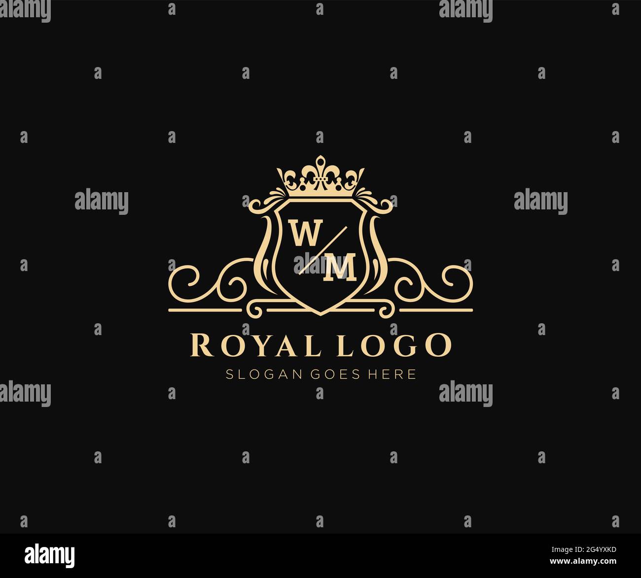 WM Letter Luxurious Brand Logo Template, for Restaurant, Royalty ...