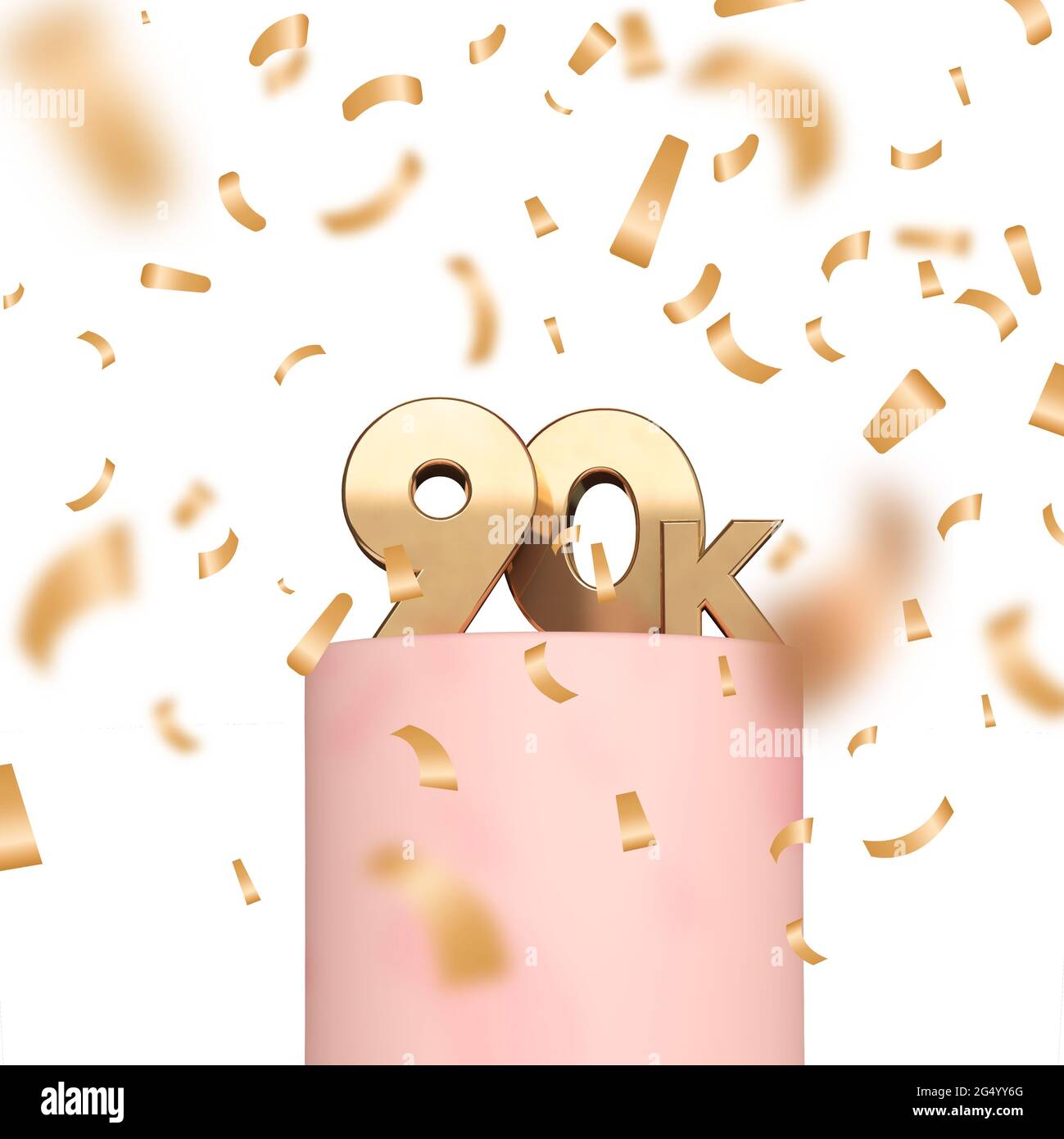 90k social media followers or subscribers celebration background. 3D ...