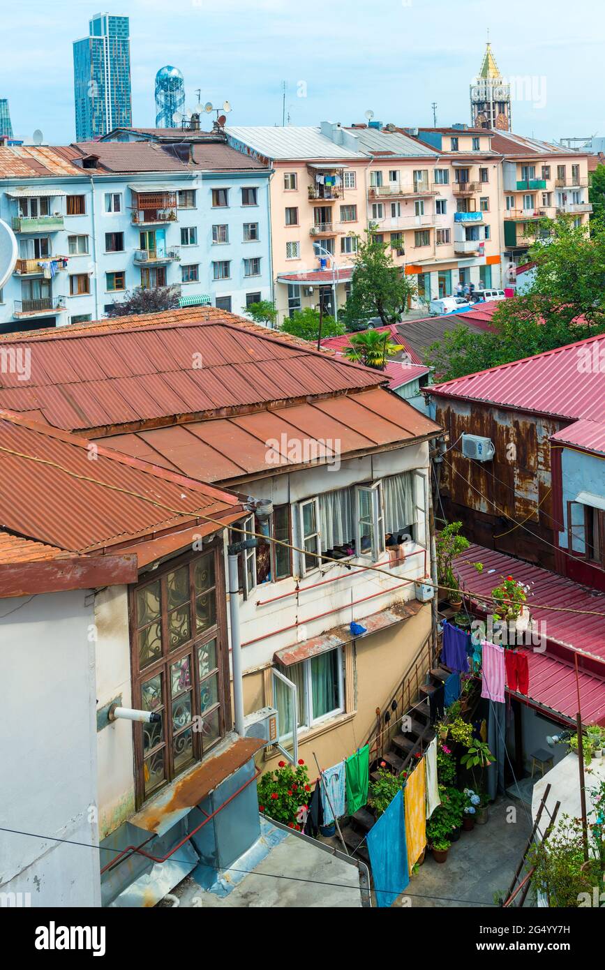 Inner residential courtyard in the city of Batumi, Georgia Stock Photo ...