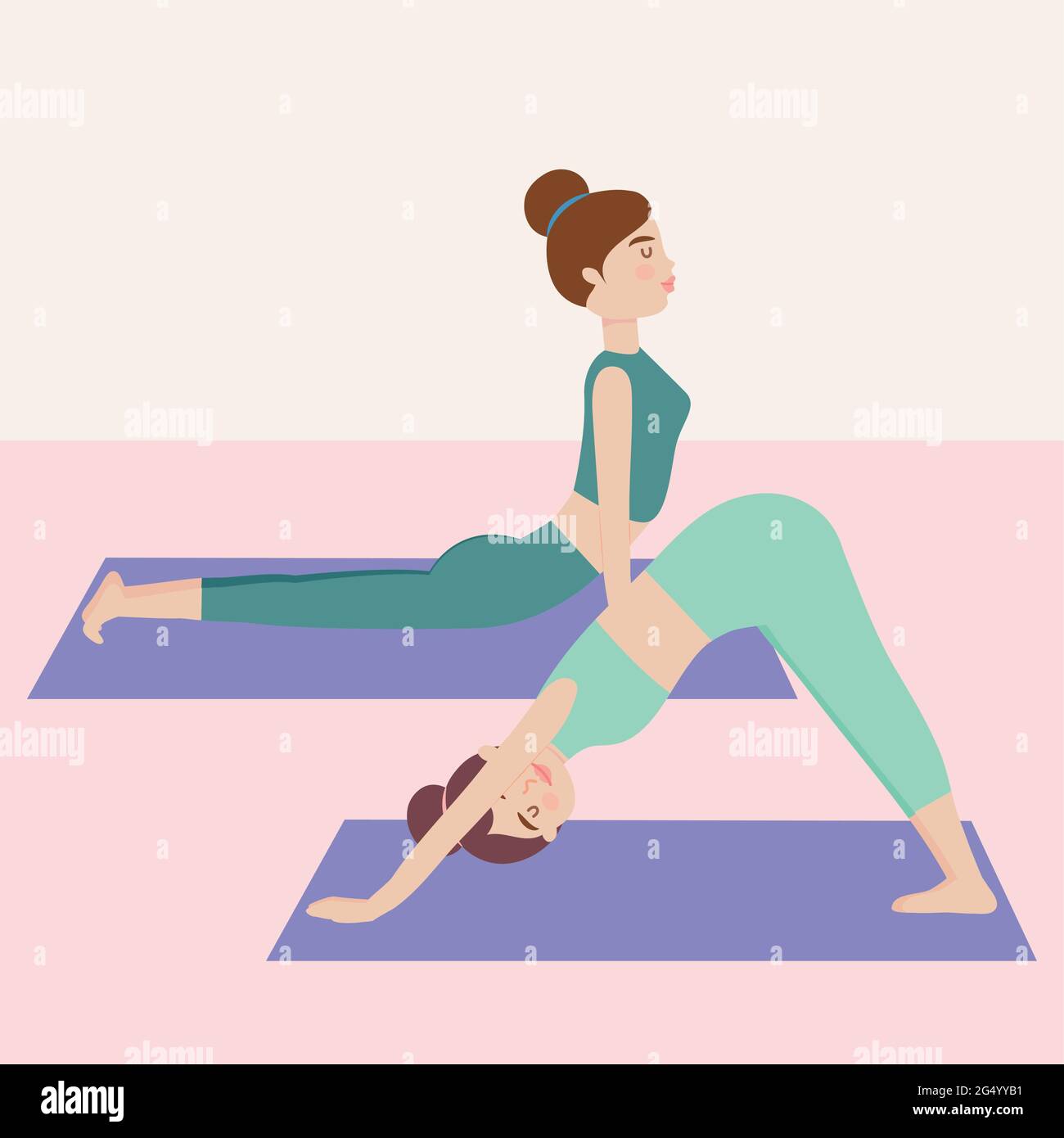 Yoga on mats Stock Vector Images - Alamy