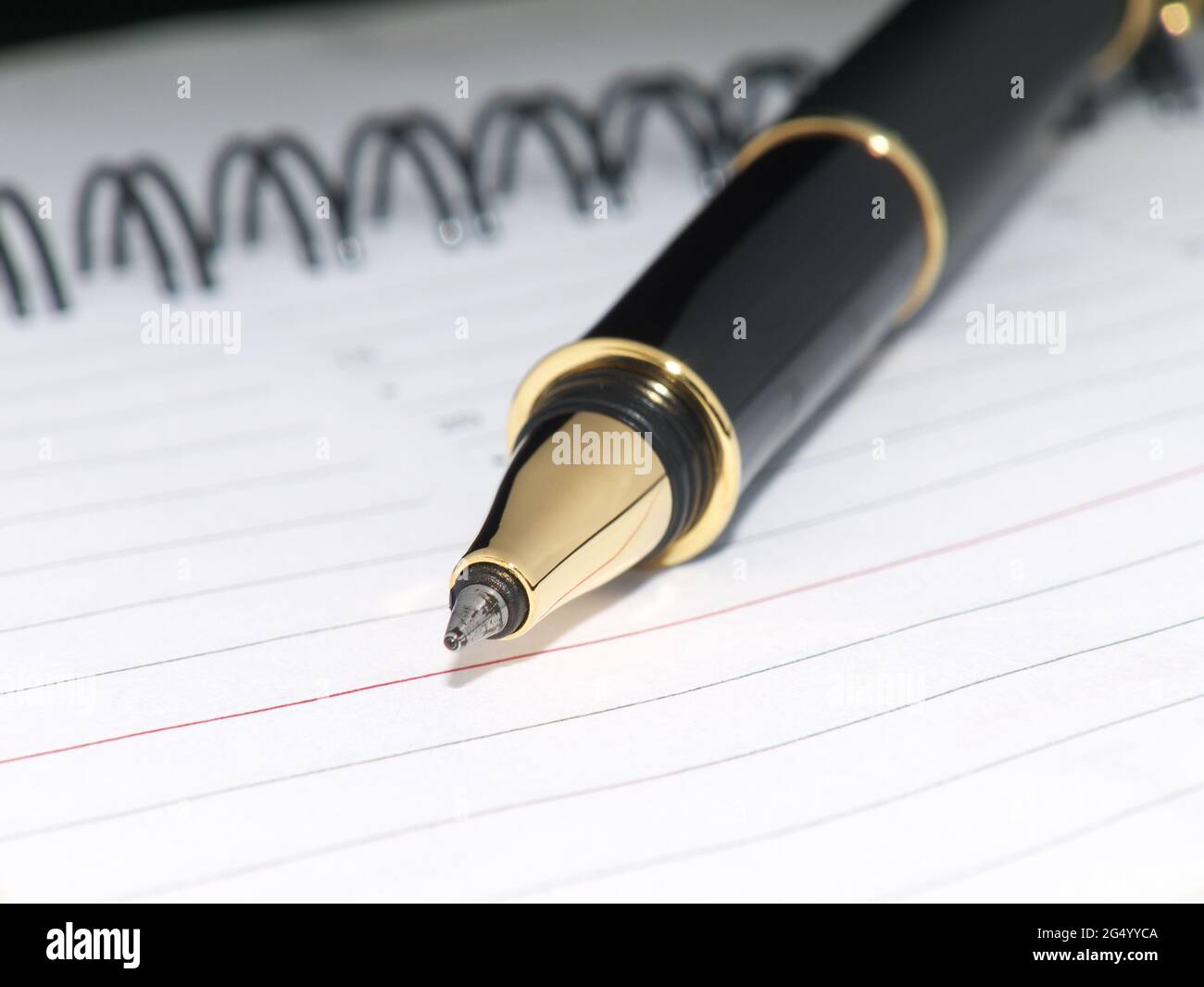 gold plated ballpoint pen, macro Stock Photo - Alamy