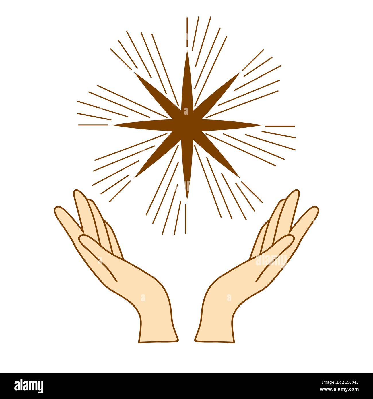 Magical hands. Boho occult magic hand, witch mystical symbol ...