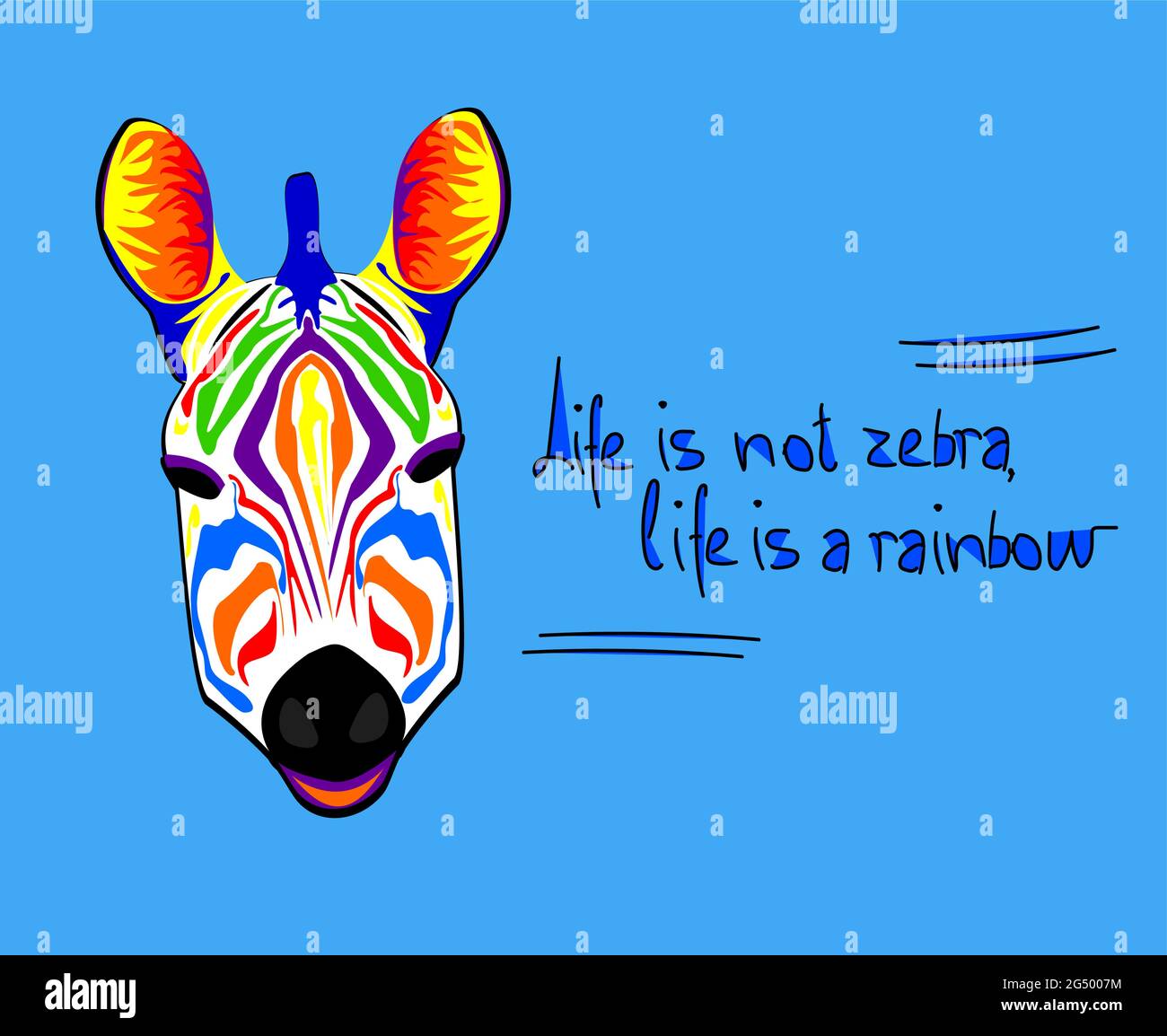 Zebra rainbow head vector in beautiful style Stock Vector Image & Art ...