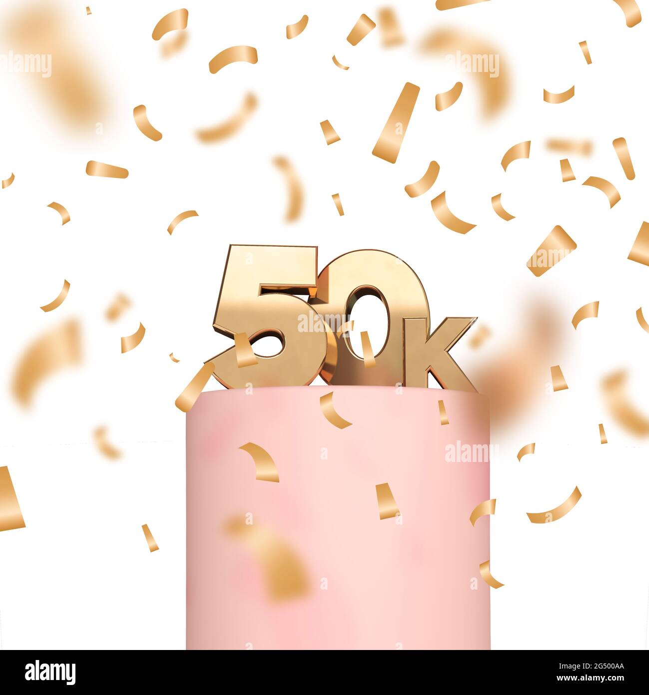 50k social media followers or subscribers celebration background. 3D ...