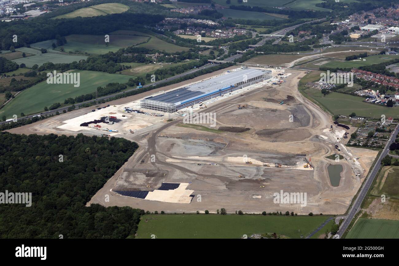 aerial view of a Hermes 'mega hub' distribution centre being ...