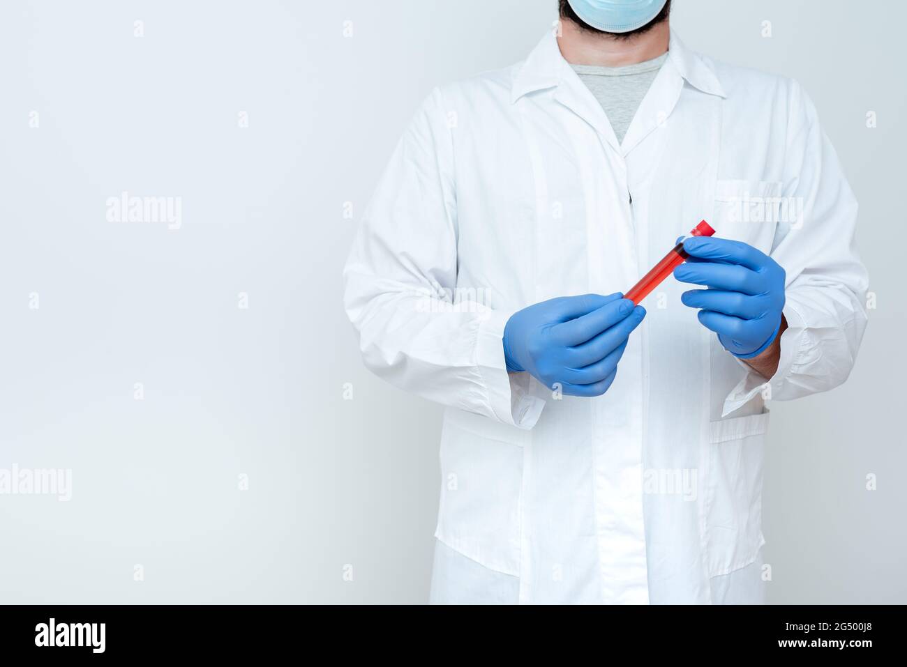 Chemist Presenting Blood Sample, Scientist Analyzing Research Specimen ...