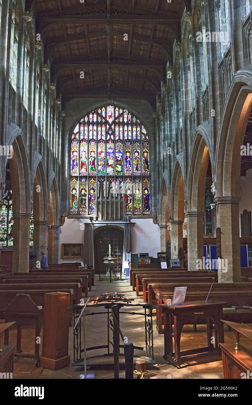 The Nave of Holy Trinity towards the West Window, Stratford-upon-Avon ...