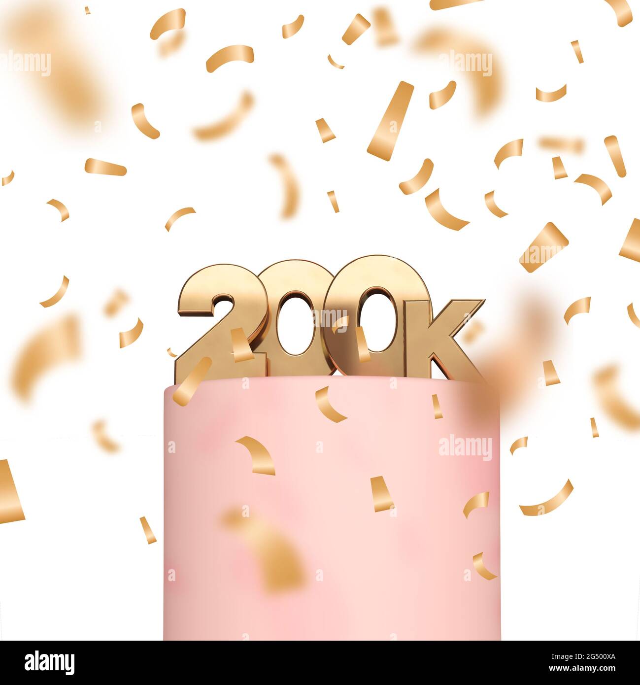 200k social media followers or subscribers celebration background. 3D ...