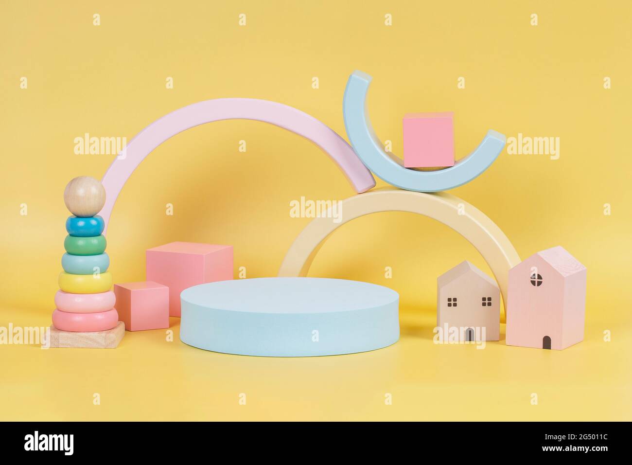 Baby kid toy background. Composition of colorful educational natural ...