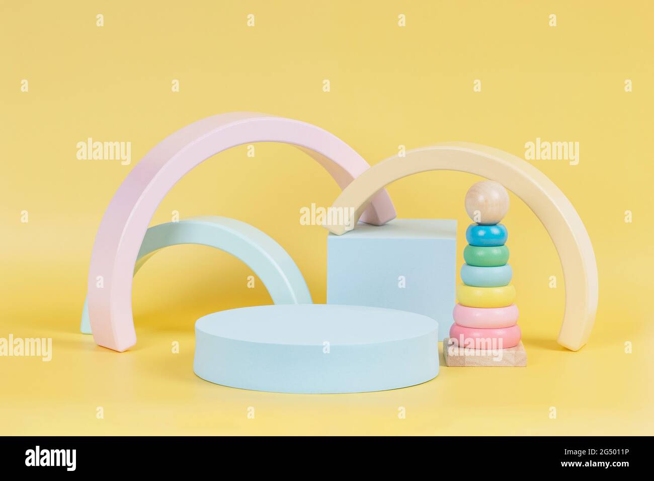 Baby kid toy background. Composition of colorful educational natural ...