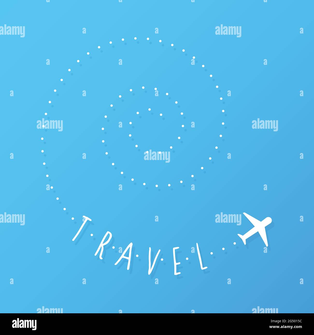 Airplane flying with spiral trail. Vector illustration, flat design ...