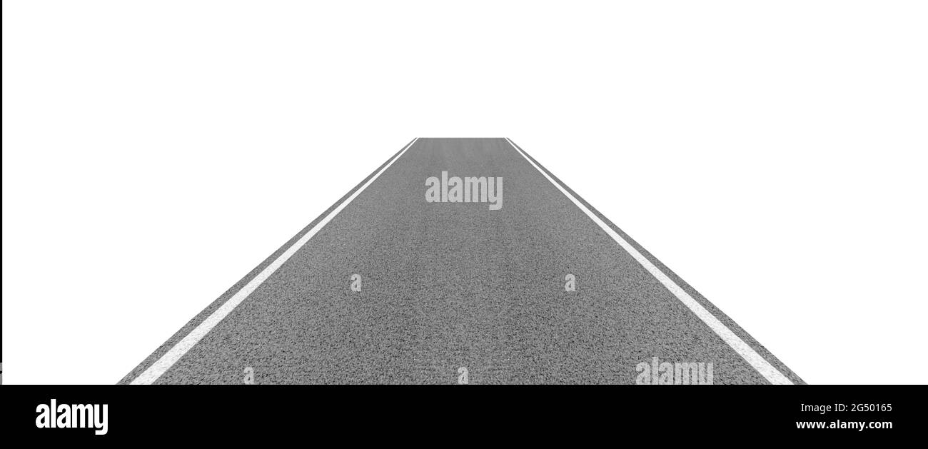 Asphalt road isolated on white background Stock Photo - Alamy