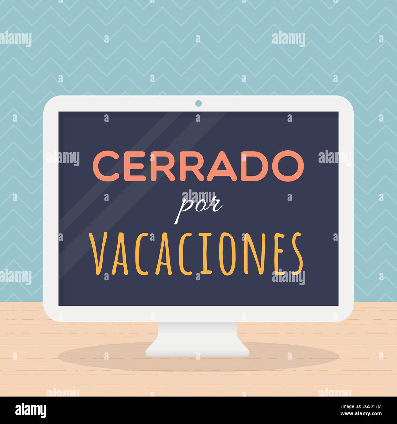 Closed for holidays in Spanish. Cerrado por vacaciones. Vector ...