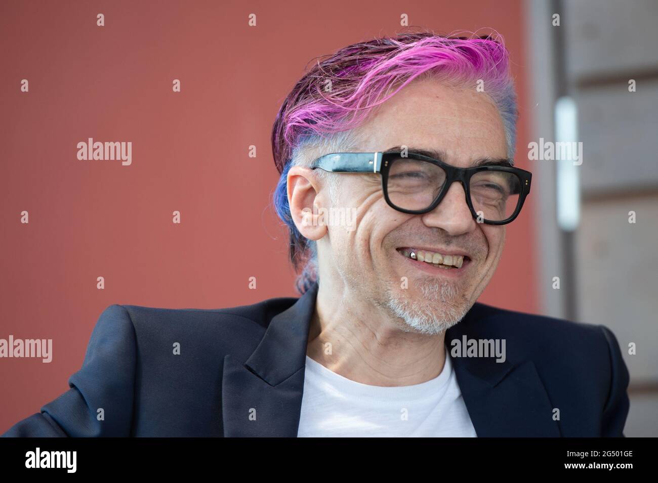 Marco Castoldi aka Morgan talks whit journalist at the press conference ...