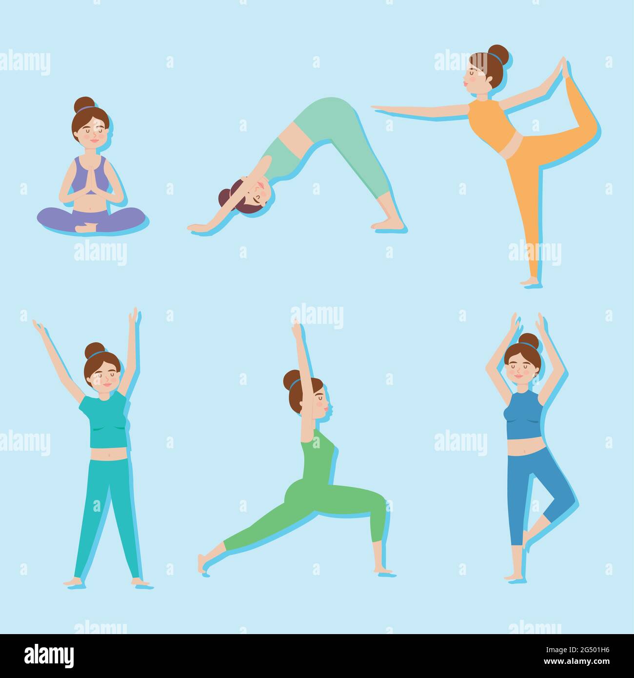 women practicing yoga icon set Stock Vector Image & Art - Alamy