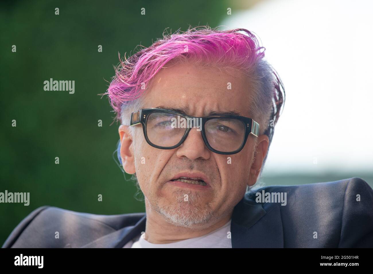 Marco Castoldi aka Morgan talks whit journalist at the press conference ...