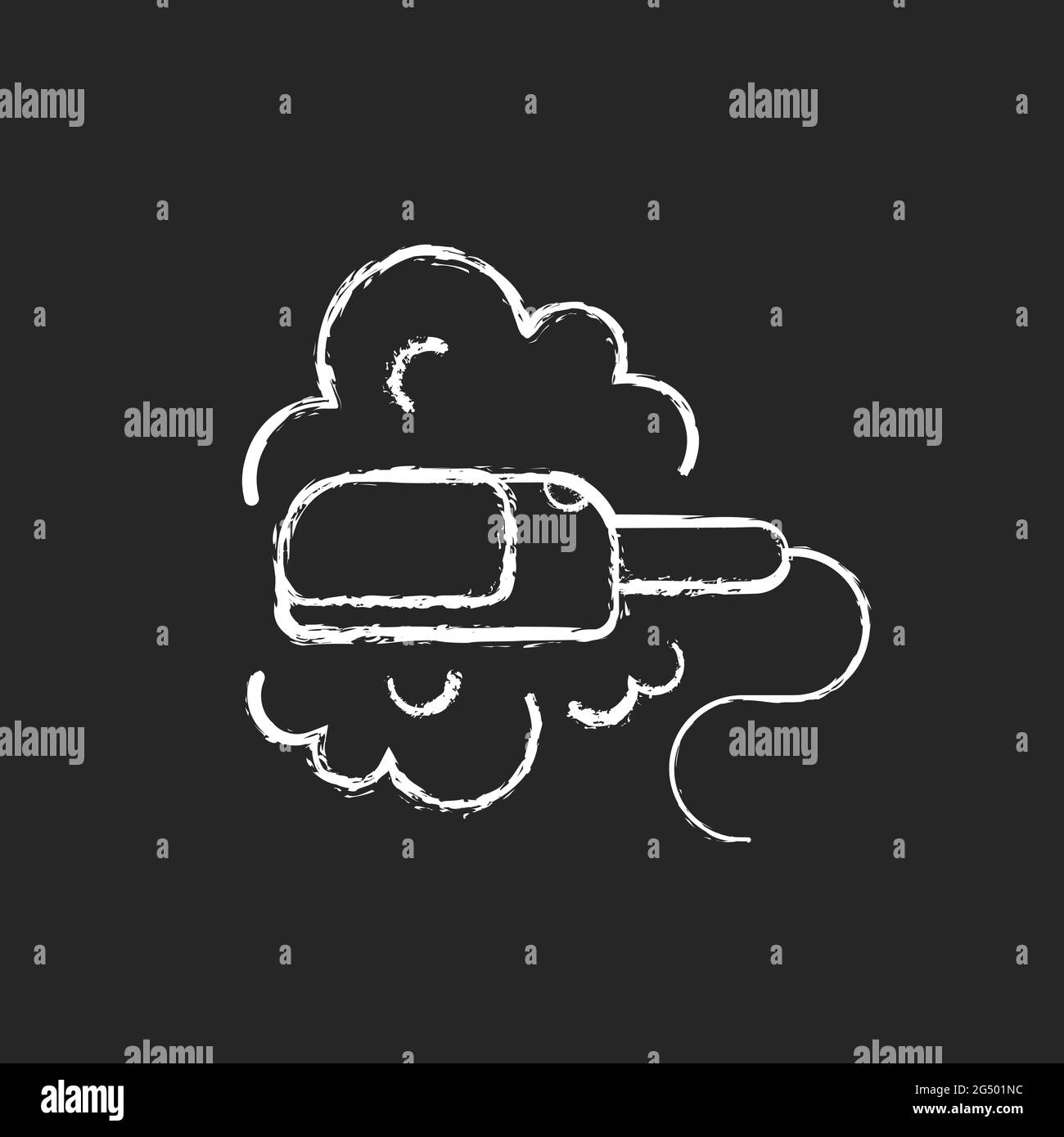 Travel size steam iron chalk white icon on dark background Stock Vector ...