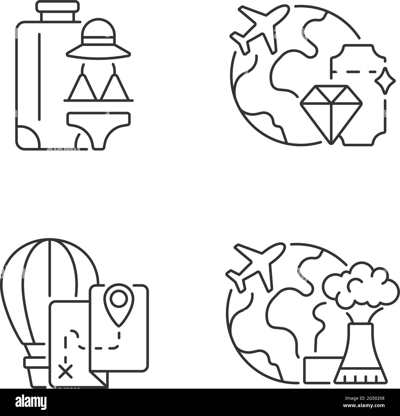 International travel linear icons set Stock Vector Image & Art - Alamy