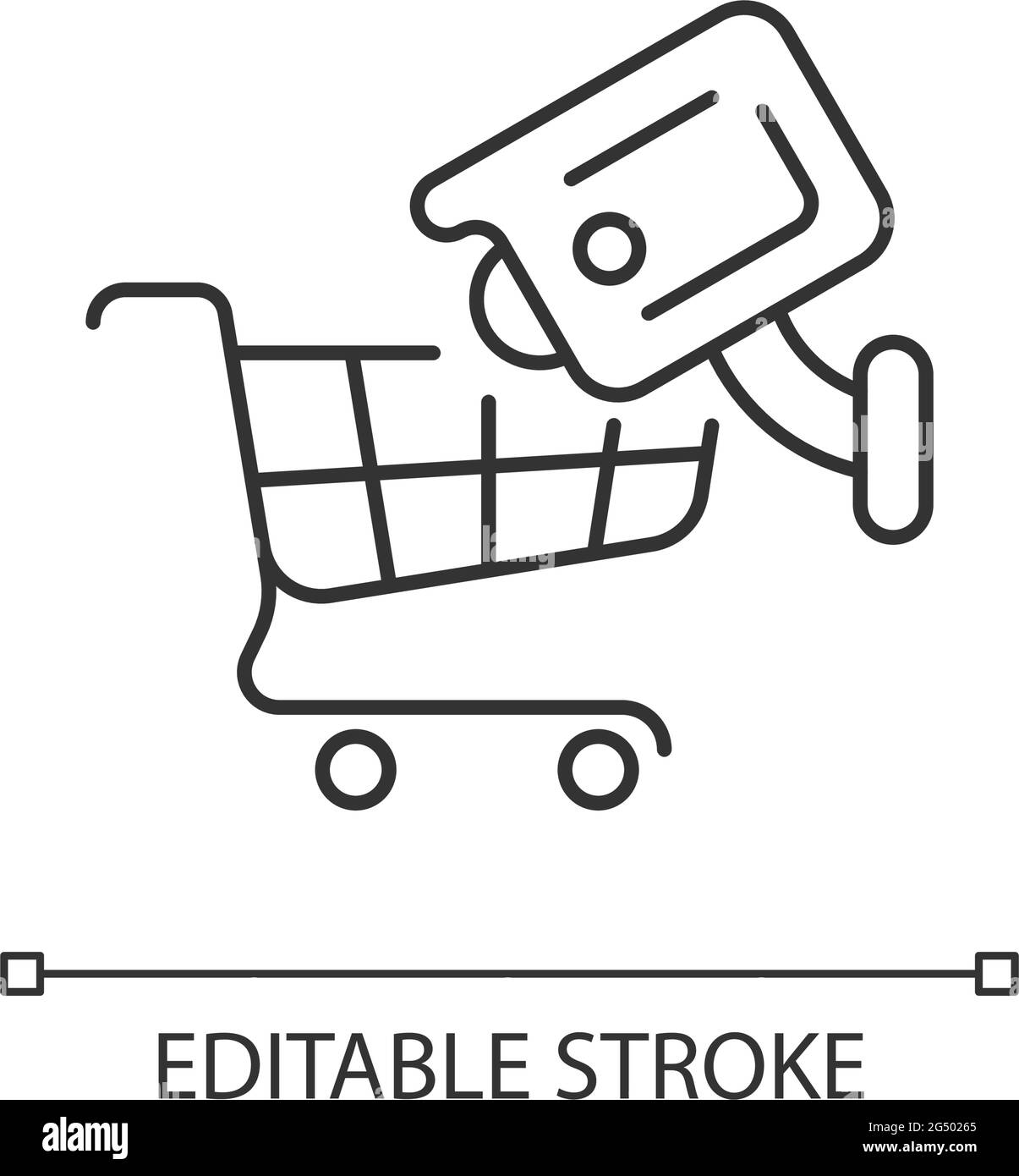 Tracking customers with surveillance camera linear icon Stock Vector ...