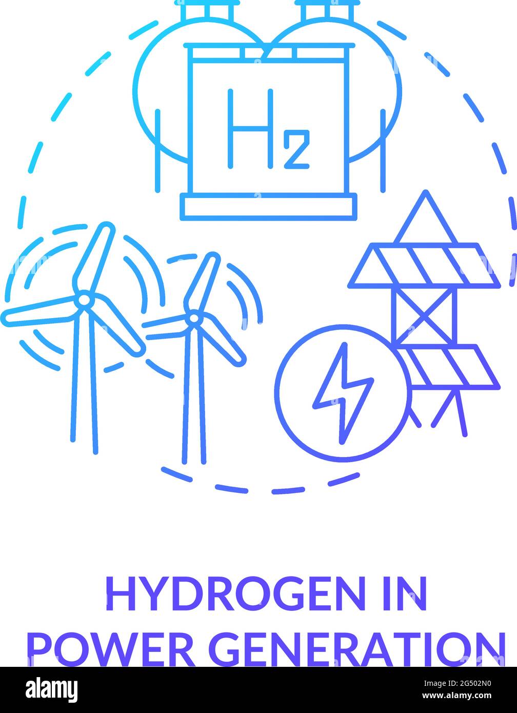 Hydrogen in power generation concept icon Stock Vector Image & Art - Alamy