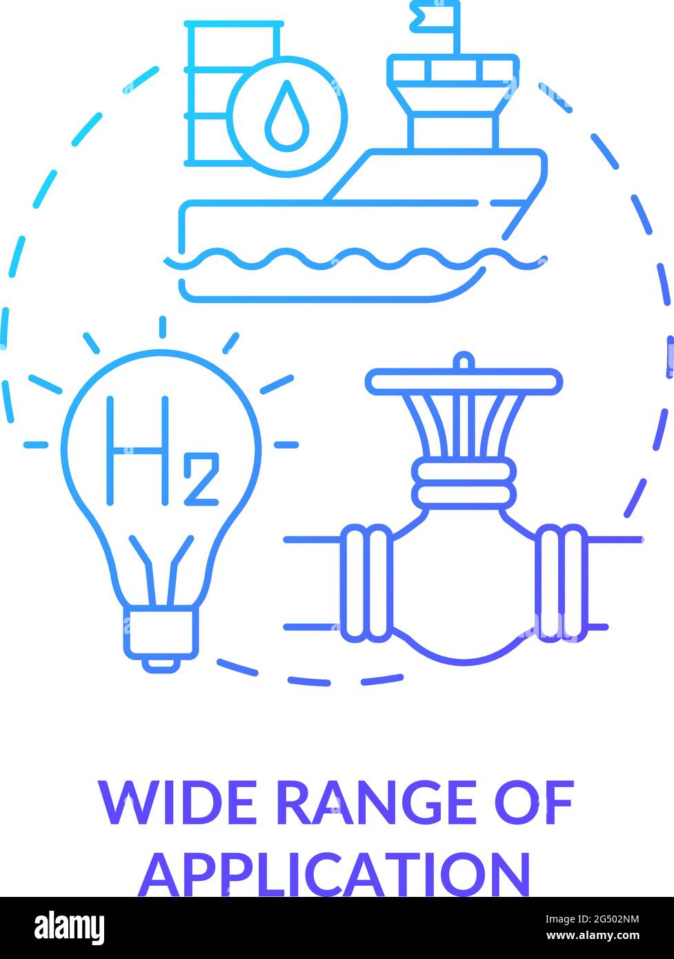 Wide application range for hydrogen concept icon Stock Vector Image ...