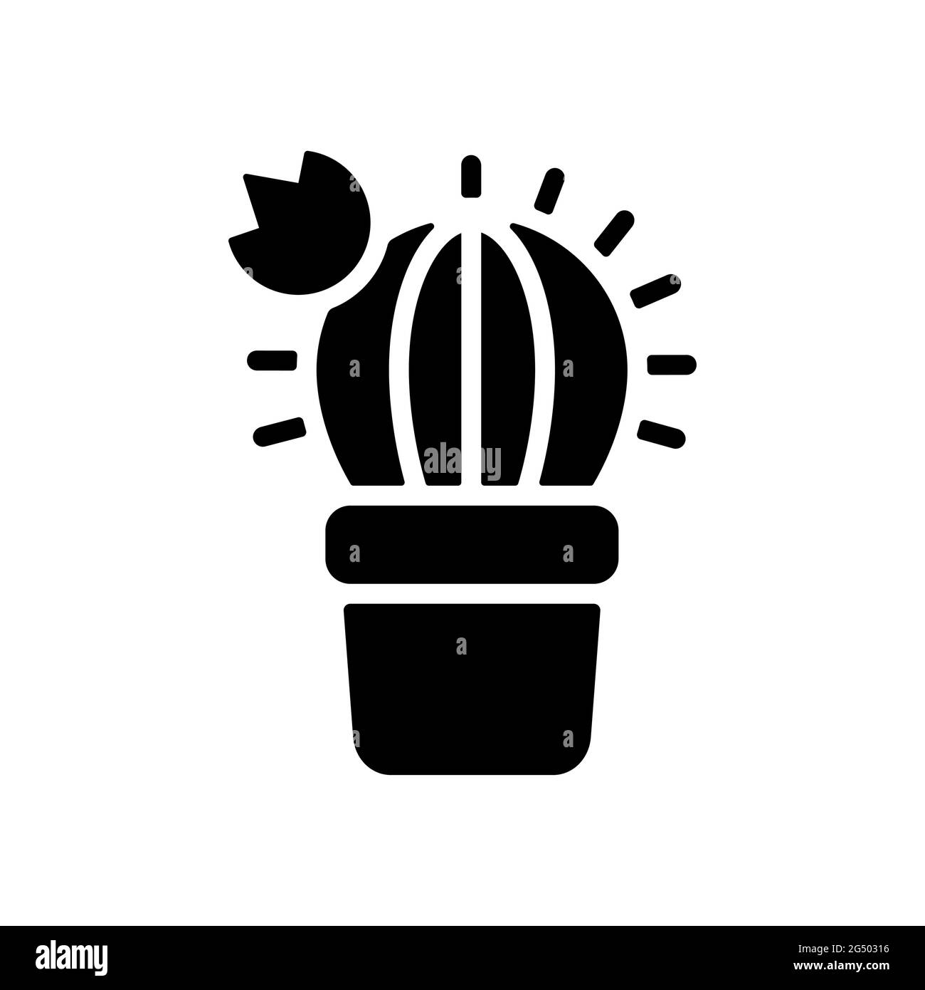 Cactus outline glyph icon. Workspace sign. Graph symbol for your web ...