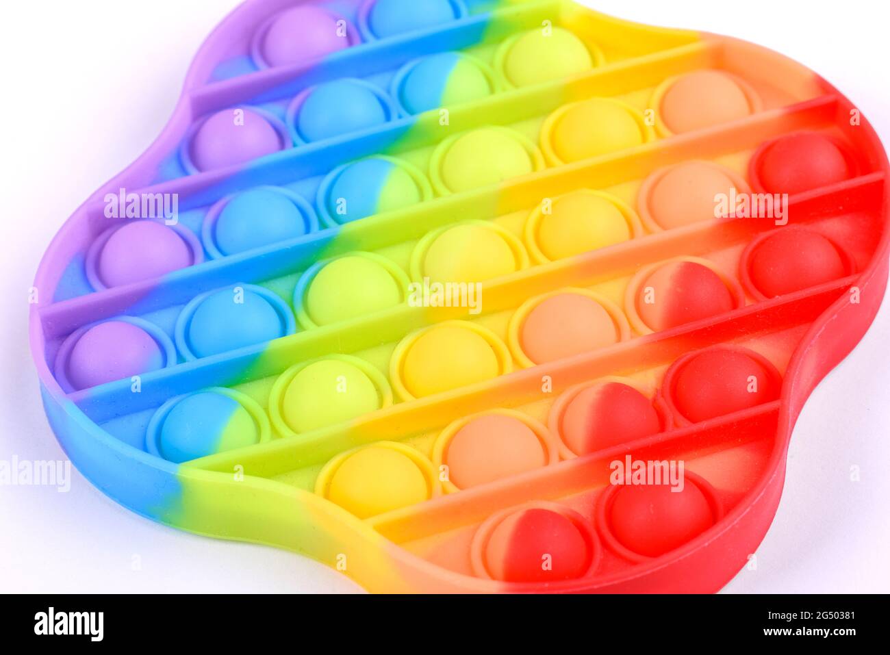 Bright colorful children's toy made of silicone designed to relieve ...