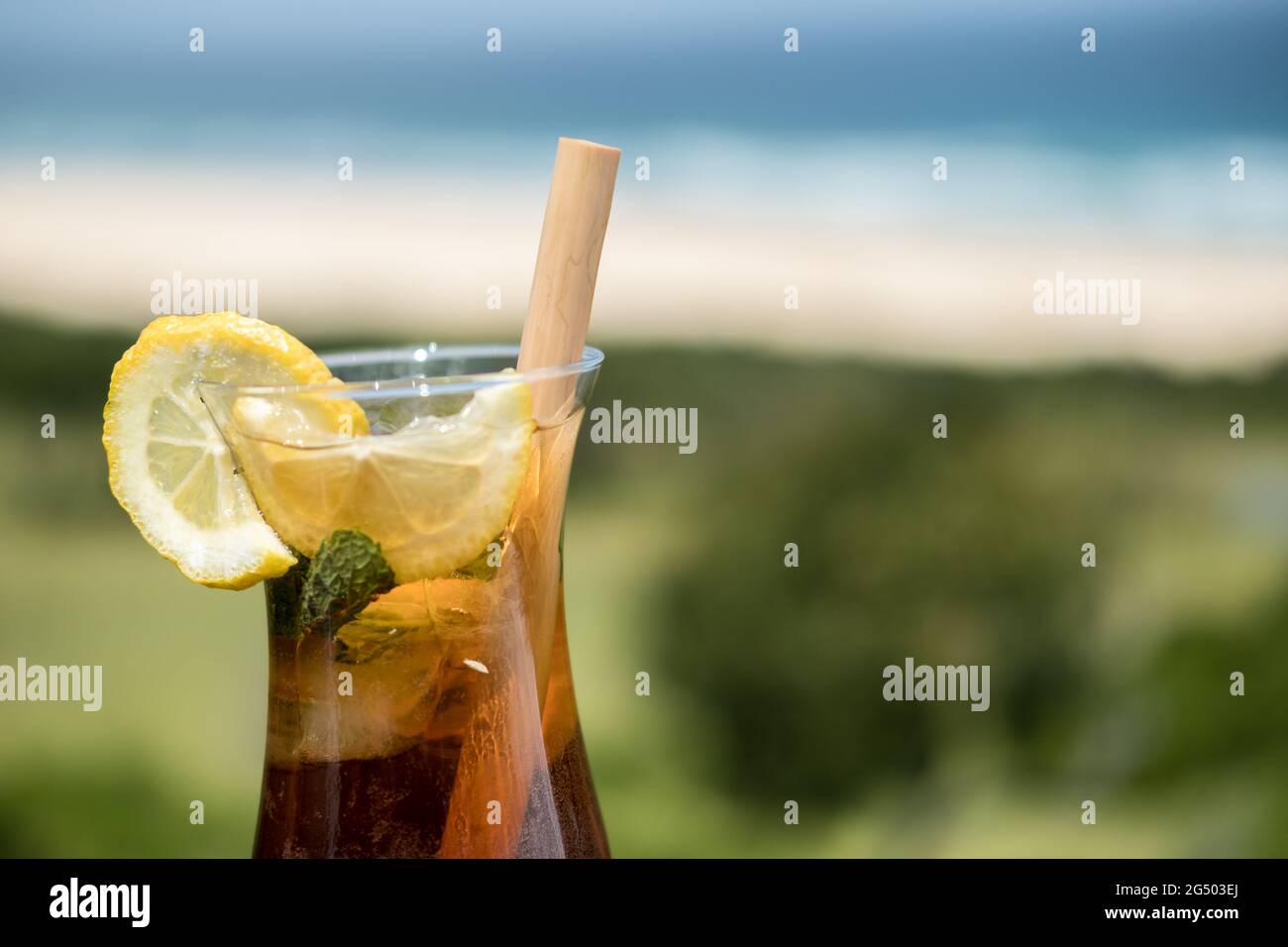 Carbon neutral renewable bamboo straws in drinks Stock Photo - Alamy