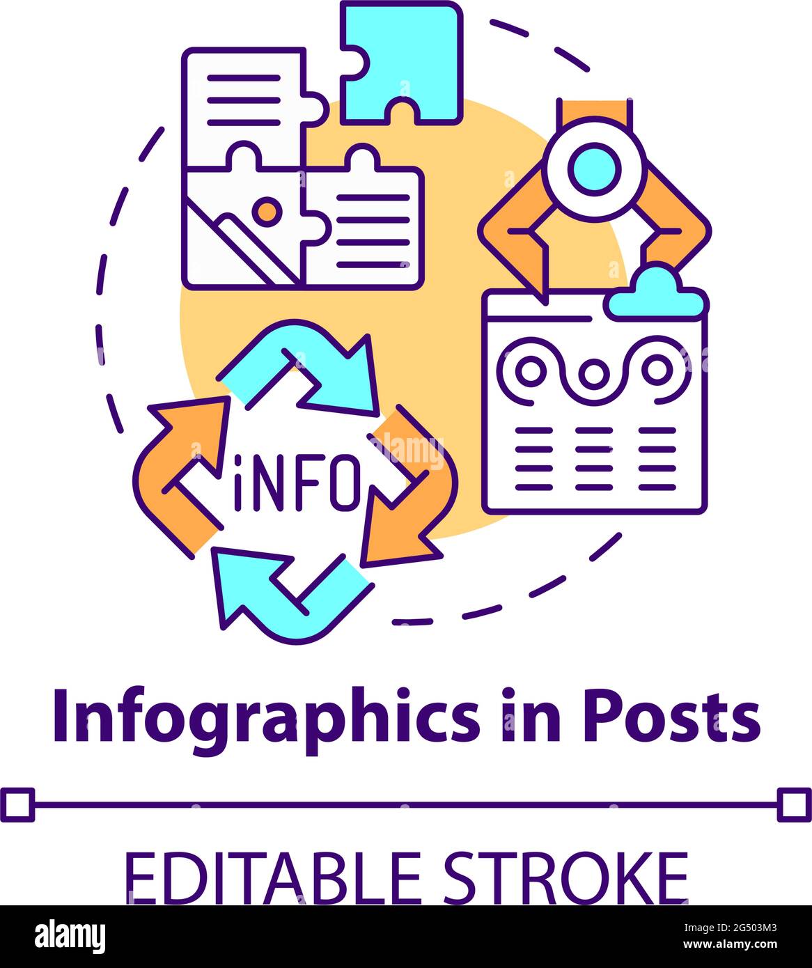 Infographics in posts concept icon Stock Vector Image & Art - Alamy
