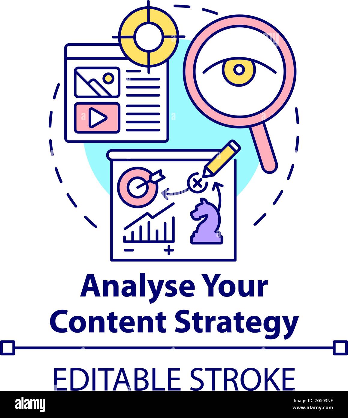 Analyse content strategy concept icon Stock Vector Image & Art - Alamy
