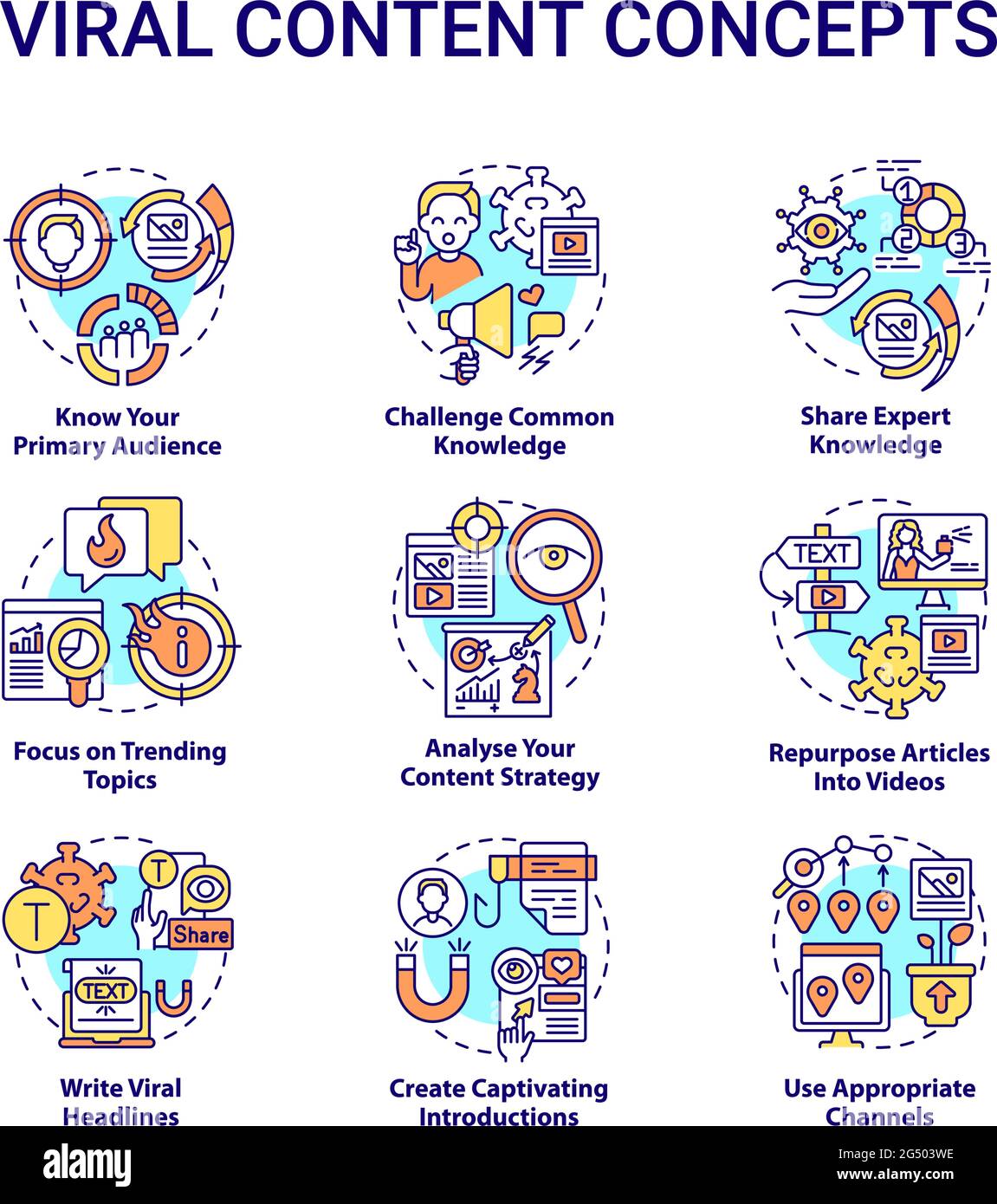 Viral marketing icon set Cut Out Stock Images & Pictures - Alamy