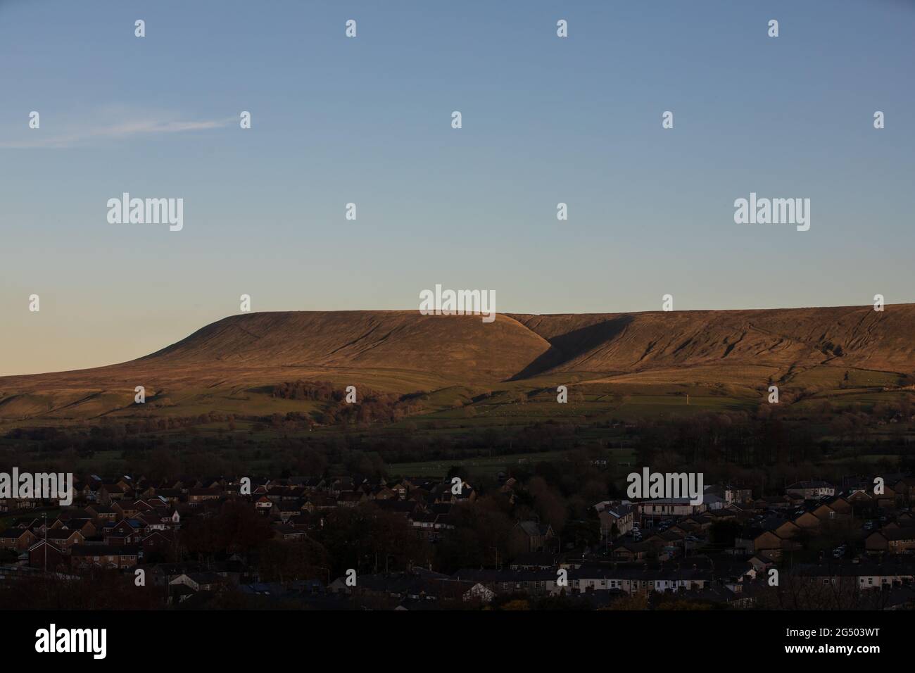 View of the ribble valley and pendle hill. Viewpoint from Clitheroe ...